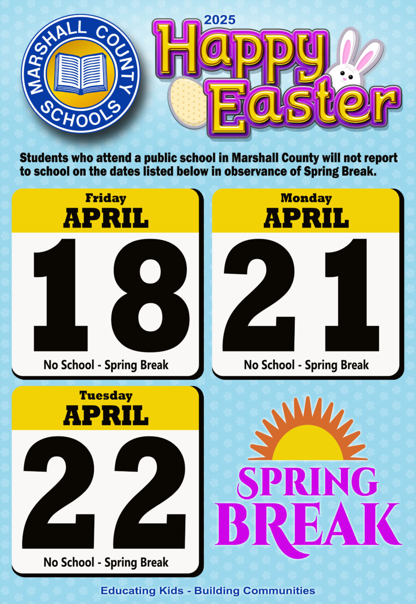 2025 Marshall County Schools Spring Break Information – Moundsville Middle